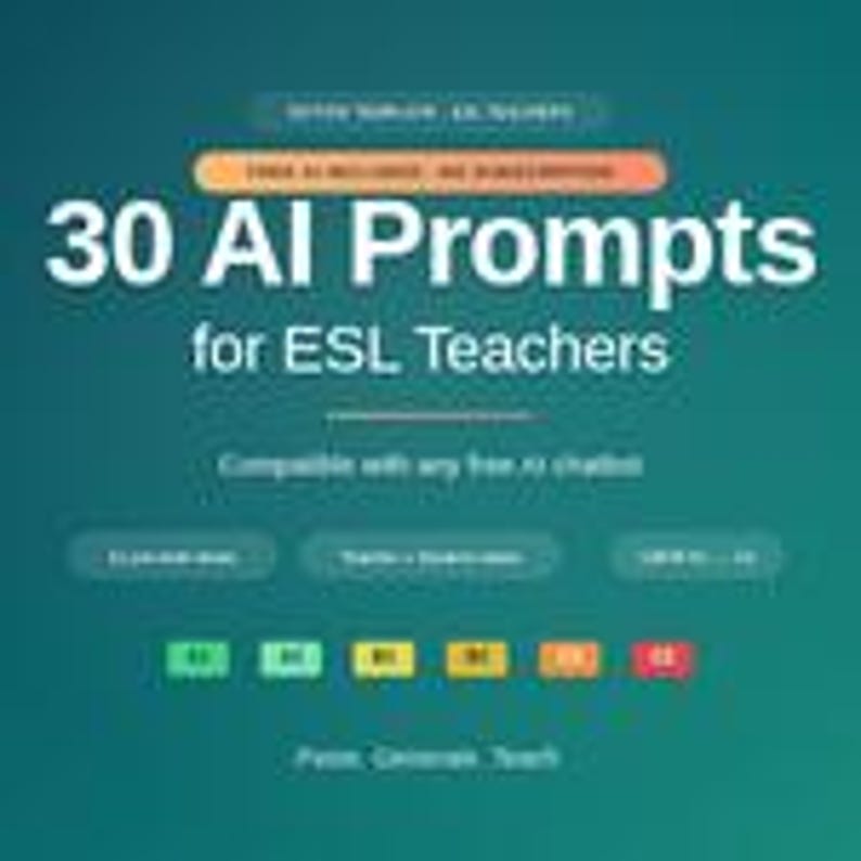 30 AI Prompts for ESL Teachers: Notion Template (digital Download) - Etsy