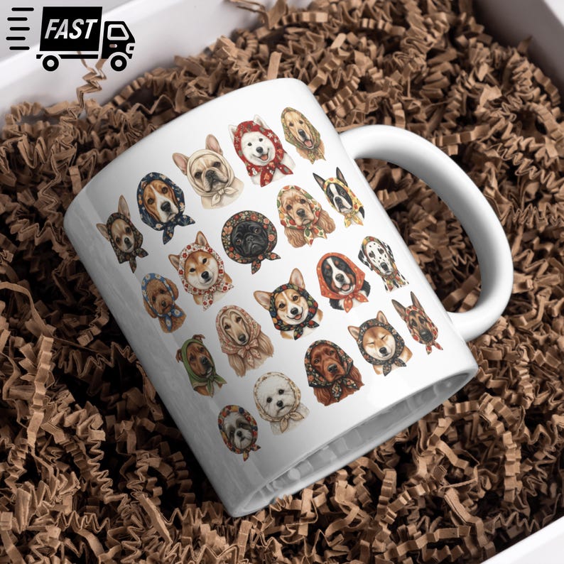 Babushka Dog Funny Coffee Mug, Russian & Polish Slavic Humor Ceramic ...