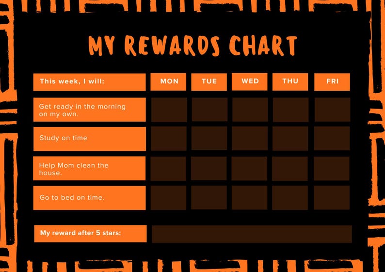 Reward Chart for Kids - Etsy