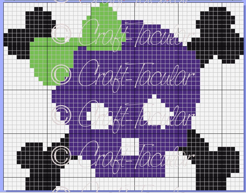 Skull With Bow Graphgan Graph Pattern (C2C) | Graph Only| - Etsy