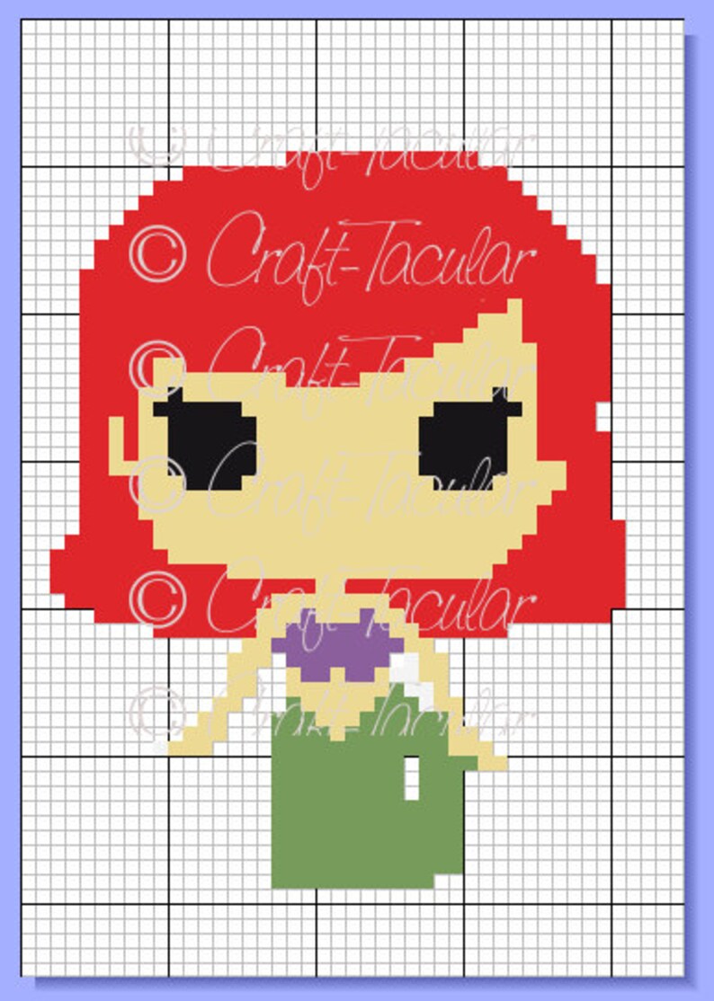 Mermaid Crochet (C2C) Perler Bead Pattern | Ariel | Little Mermaid ...