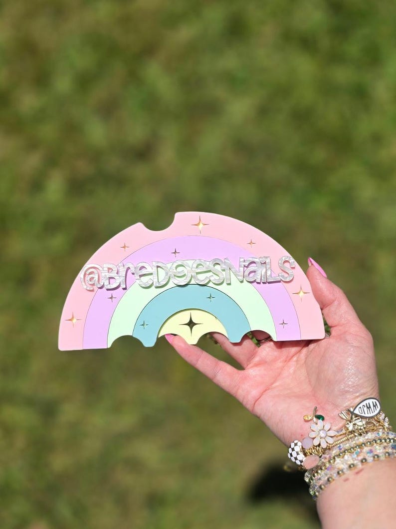 Nailfie Prop SVG | Rainbow Laser Cut File | Retro Pastel Multi Layer ...