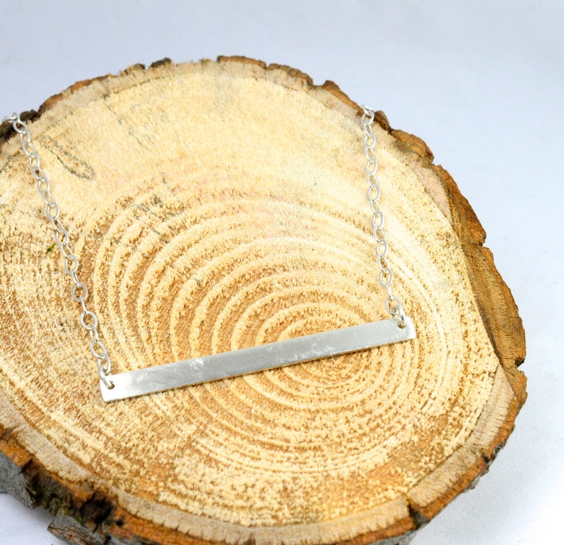 Thin Bar Necklace, Horizontal Bar Necklace, Minimalist Jewelry ...