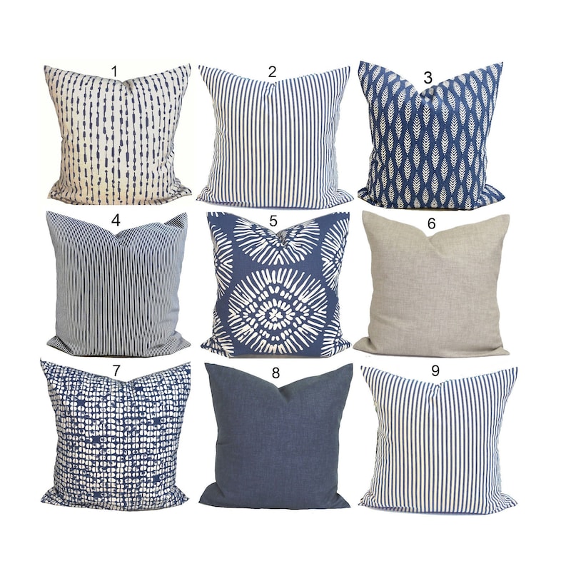 Blue Pattern Pillow Cover - Etsy