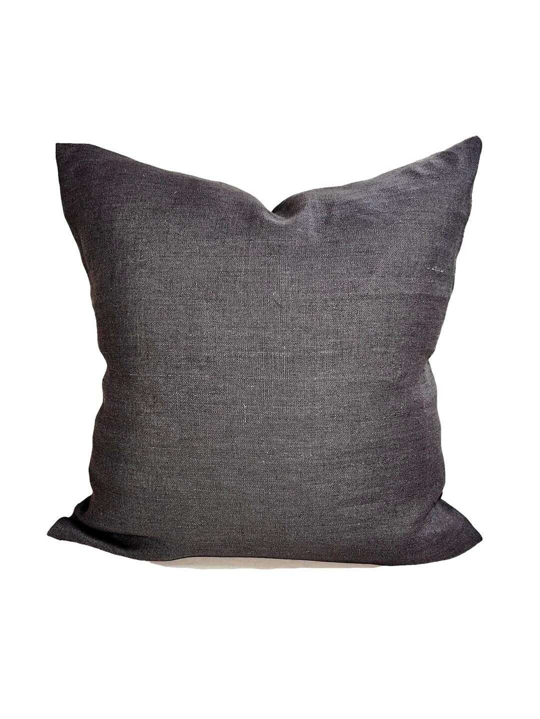 Solid Charcoal Pillow Cover, Solid Gray Throw Pillow COVERS, Gray Linen ...
