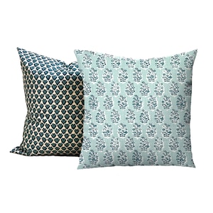 Blue Pillow COVERS. Blue Throw Pillow Covers, Block Print Pillow Covers ...