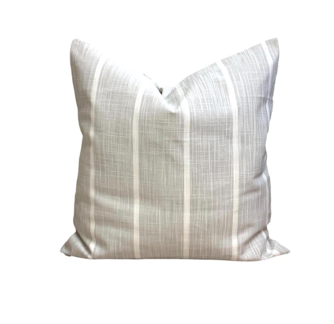 Gray Pillow Covers, Gray Farmhouse Pillow Cover, Gray Stripe Pillow ...