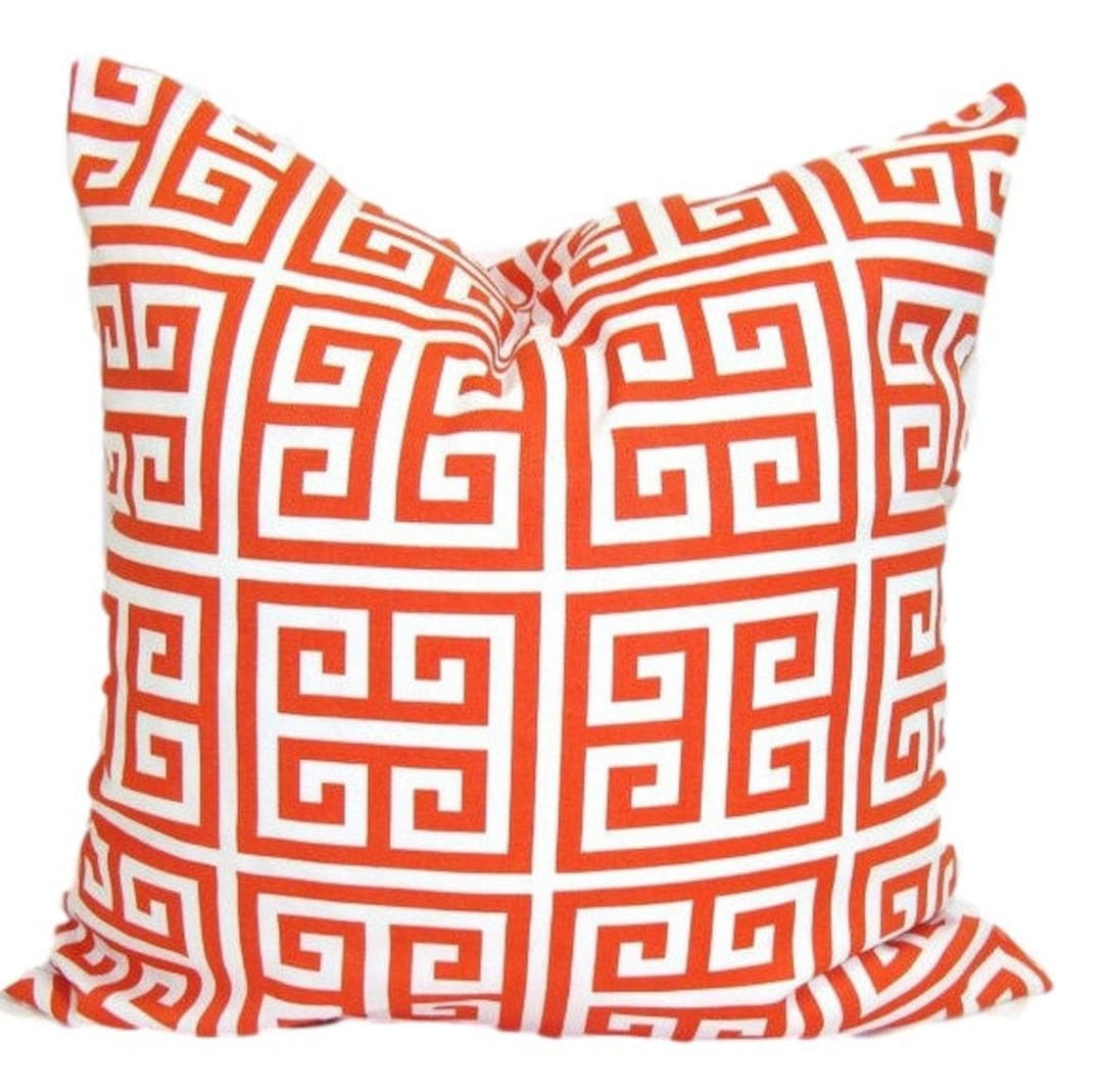 Orange Outdoor Pillow Covers, OUTDOOR Orange Pillow Cover for 16x16 ...