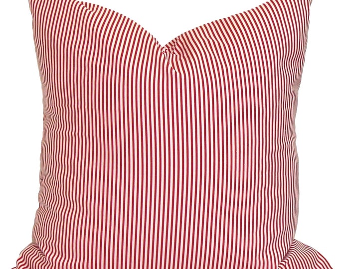 Outdoor Pillows or Indoor Custom Cover - Red Ruby Rojo White 16x16 ...