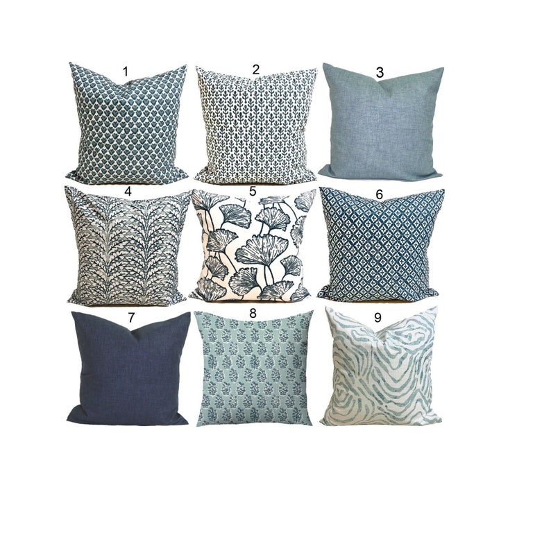 Blue Pillow COVERS. Blue Throw Pillow Covers, Block Print Pillow Covers ...