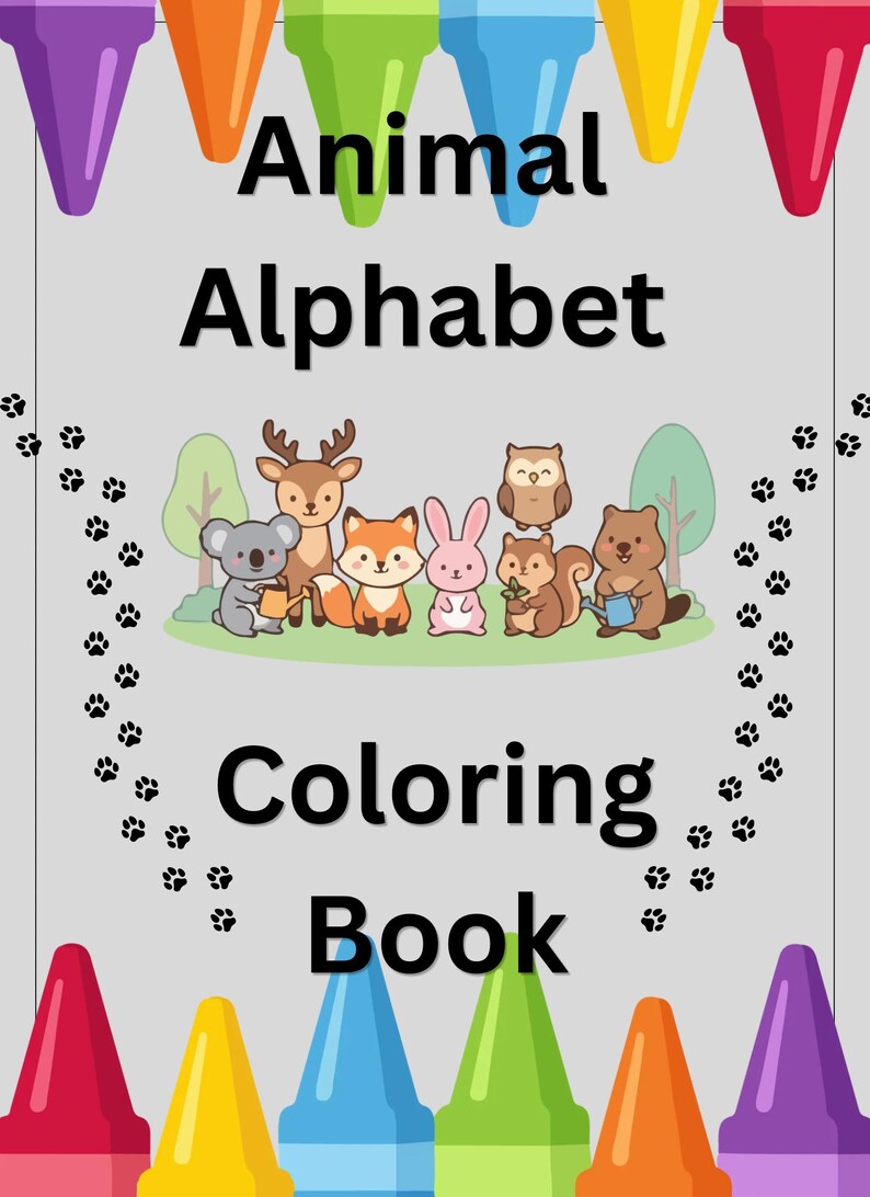 Printable, Alphabet Animals Coloring Book. - Etsy