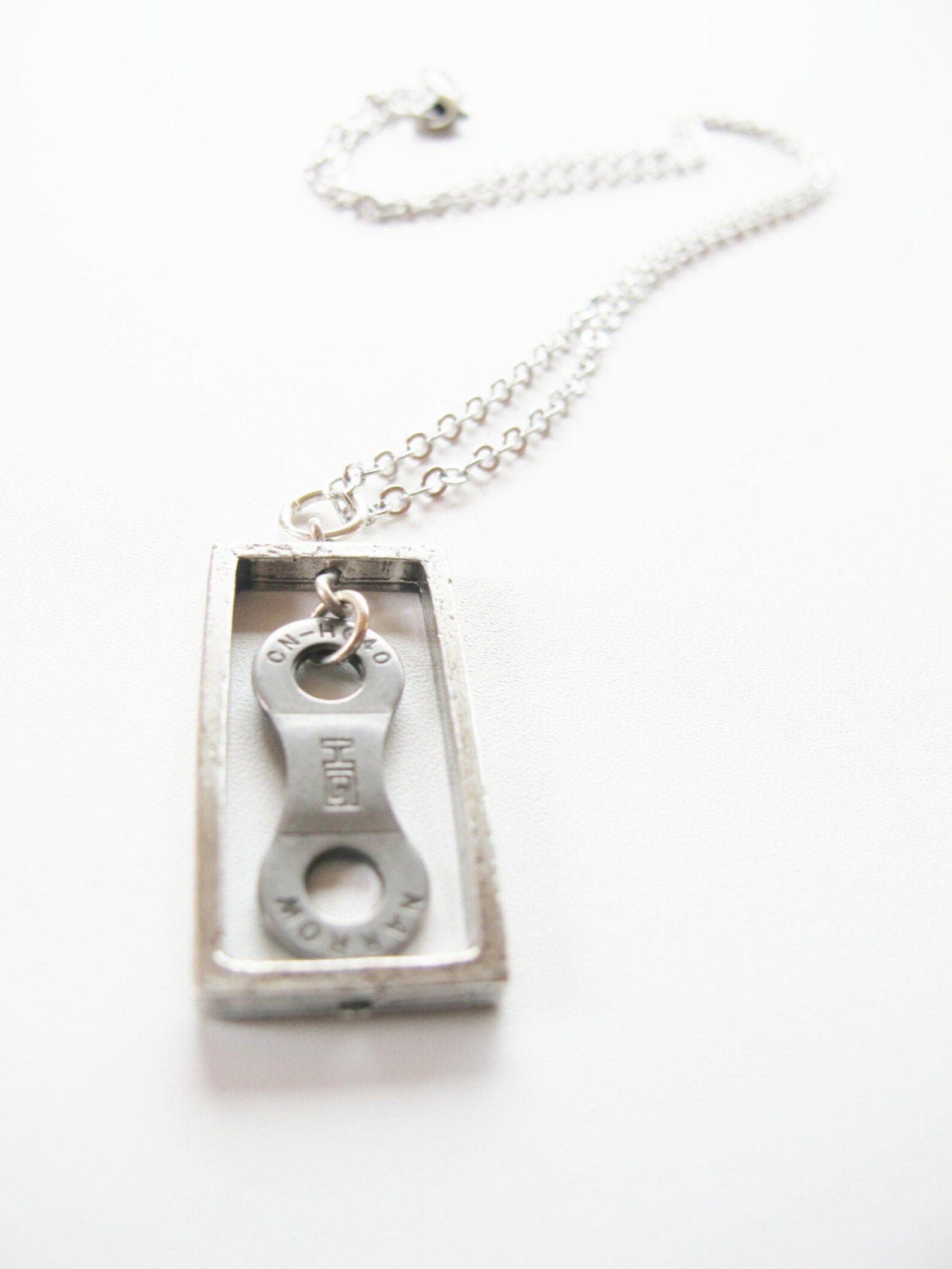 Bike Chain Pendant Necklace, Biker Jewelry, Recycled Jewelry, Upcycled ...