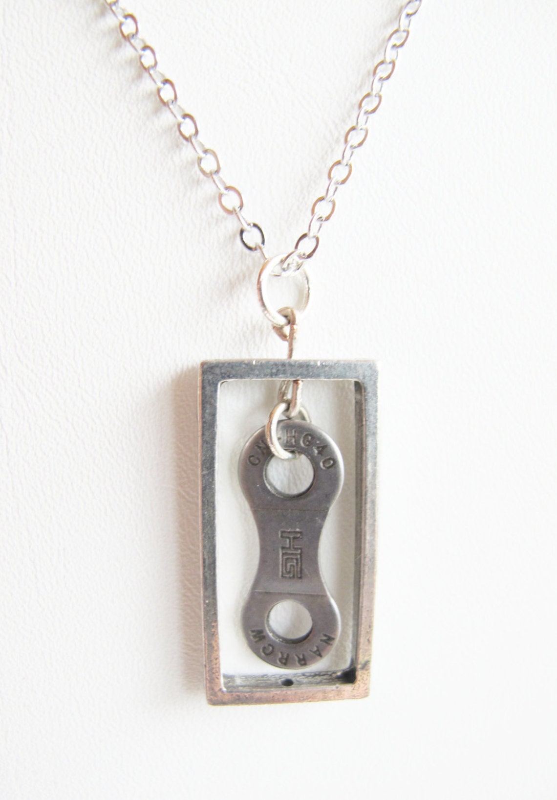 Bike Chain Pendant Necklace, Biker Jewelry, Recycled Jewelry, Upcycled ...