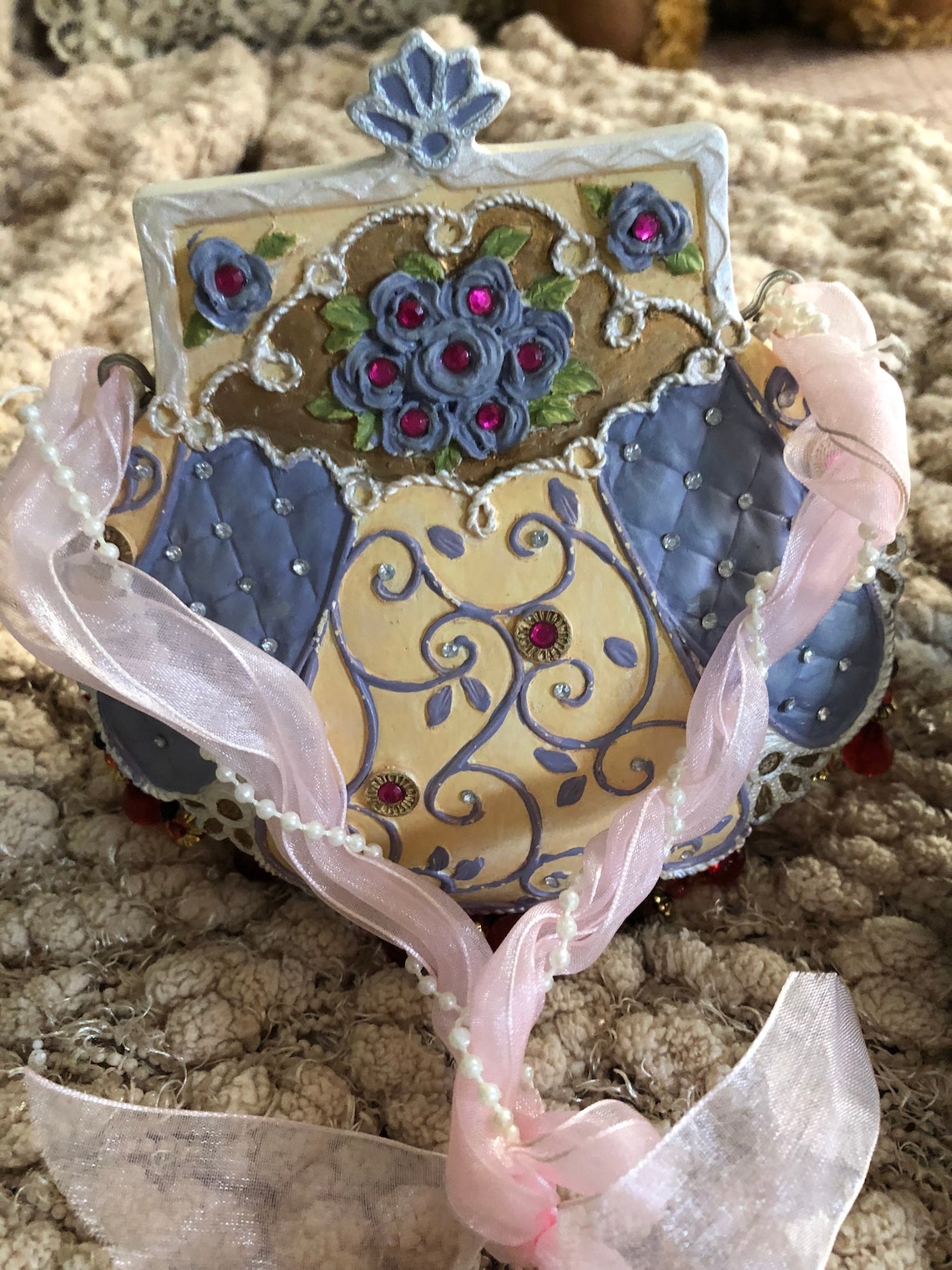 Collectible Embellished Shoe and Pocketbook Set Victorian - Etsy