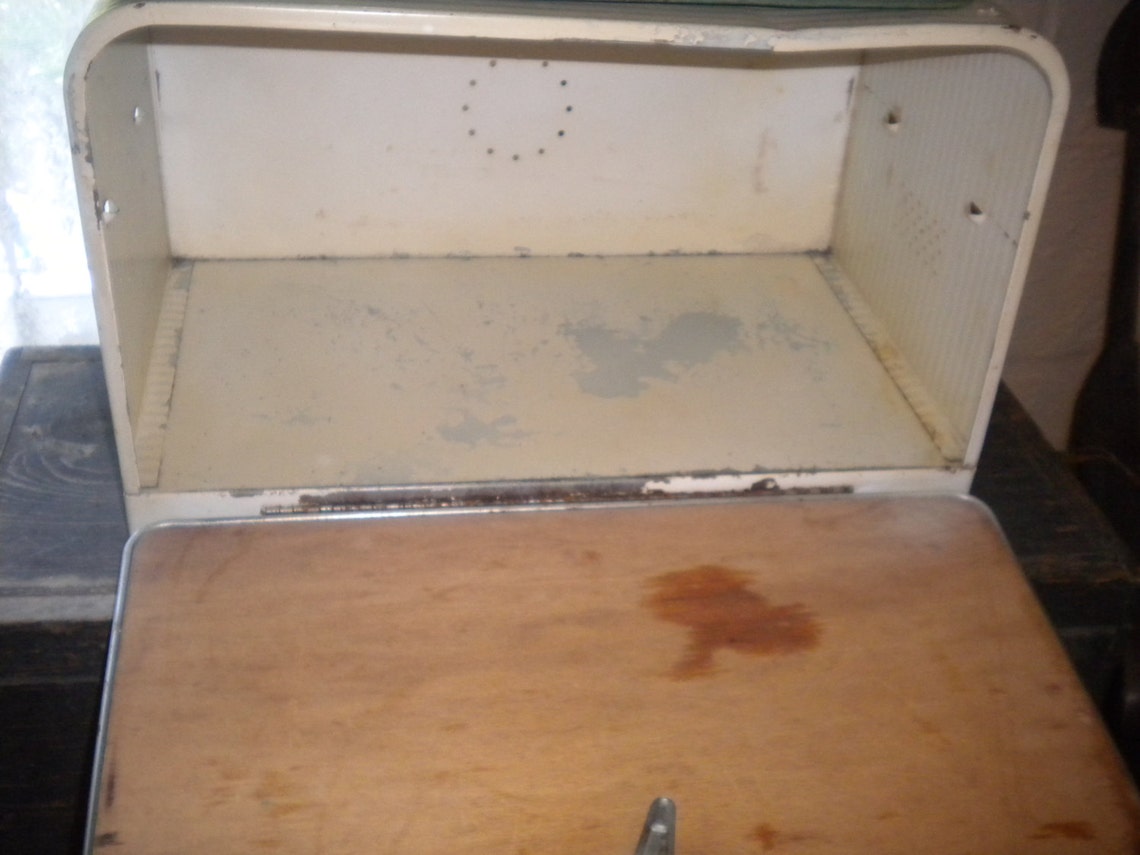 Sale....vintage Stainless and Tin Bread Box, Retro, Country, Primitive ...