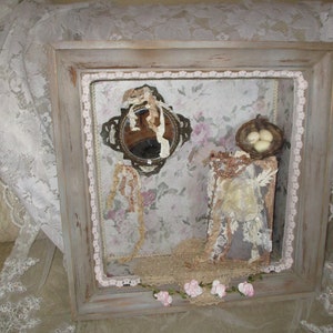 Unique Vintage Wood Shadow Box, Romantic, Country, Shabby Chic, French ...