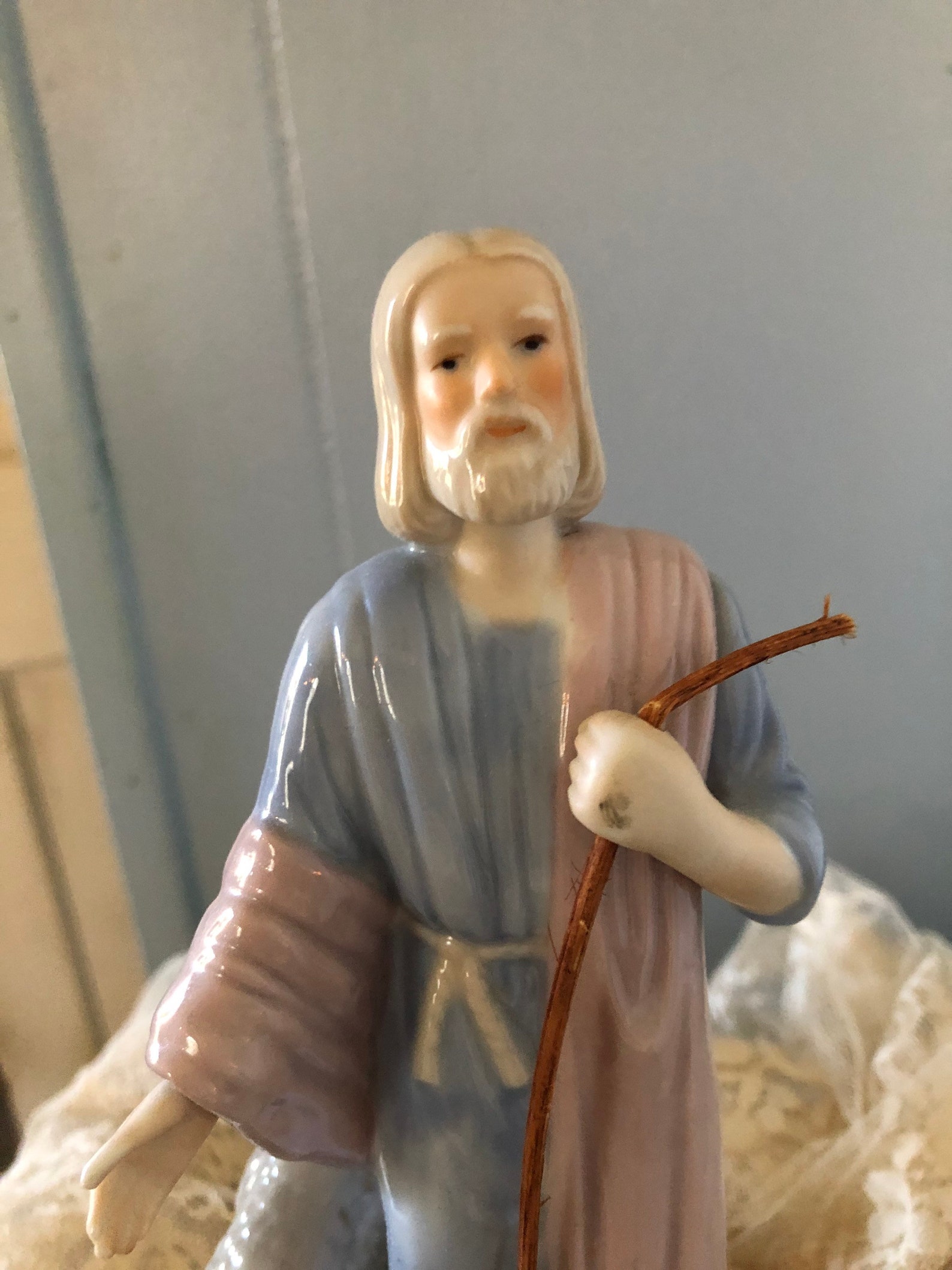 Lladro Style Jesus With Lamb Music Box Vintage Music Box - Etsy