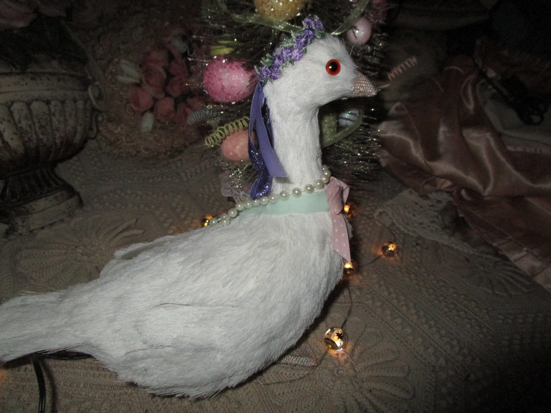 Crowned Duck, Decorated Duck, OOAK Duck, White Duck - Etsy