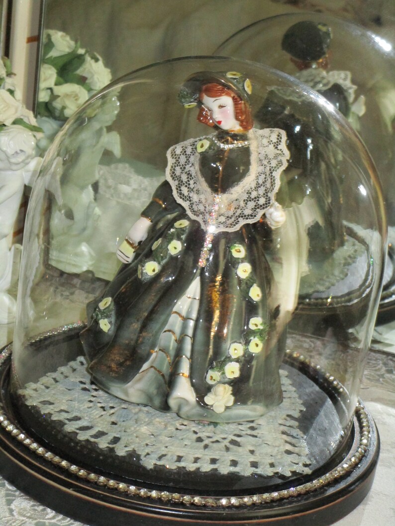 OOAK Re Purposed 1956 Signed Lefton Figurine With Dome Lefton - Etsy
