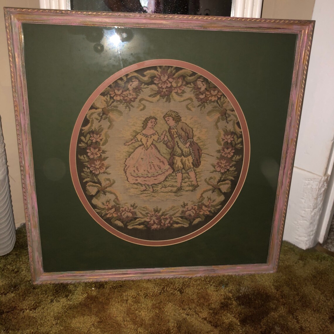 Reduced.....beautiful Vintage Large Framed Tapestry Victorian | Etsy