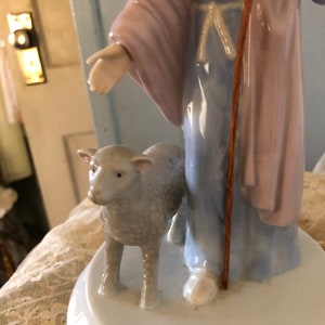Lladro Style Jesus With Lamb Music Box, Vintage Music Box - Etsy