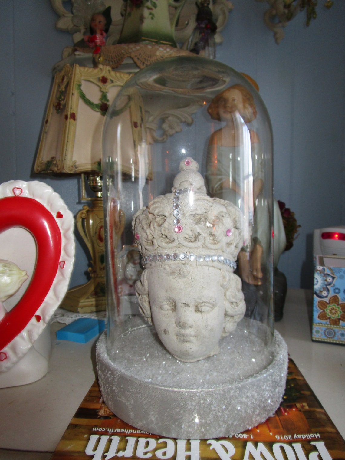 Vintage Cement Baby Jesus of Prague Head With Dome, Statuary, Religious ...