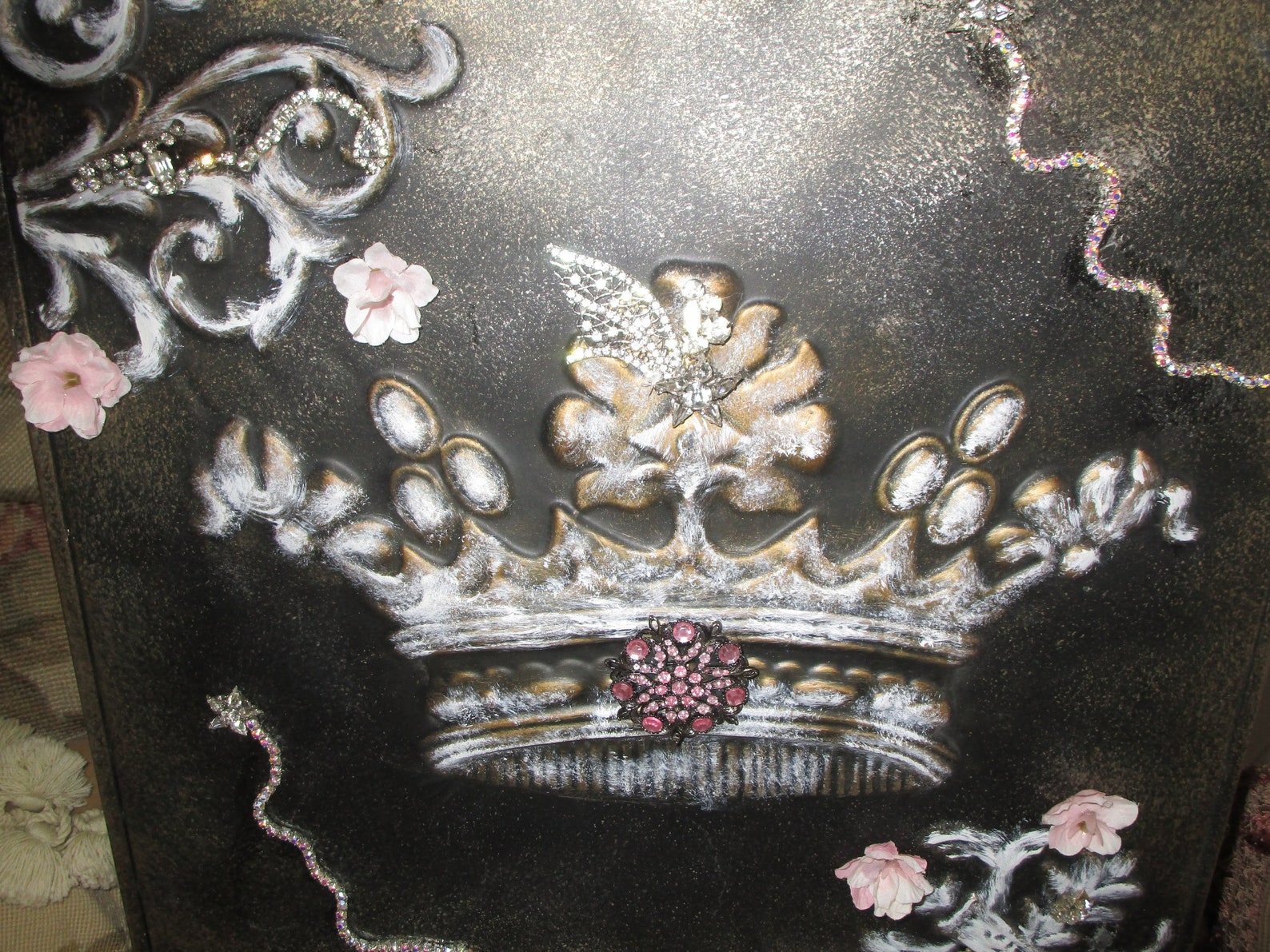 Reduced....crown Wall Hanging, Ooak Wall Hanging,french Country Wall ...