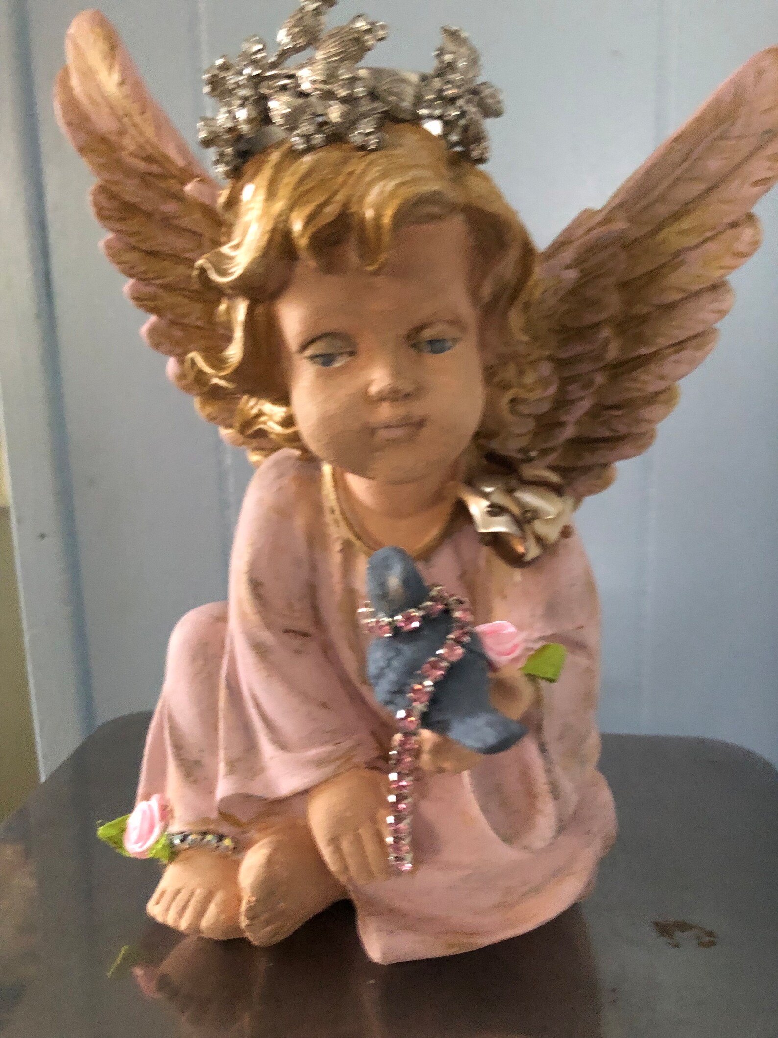 Crowned Angel, Small Angel, Pink Angel - Etsy