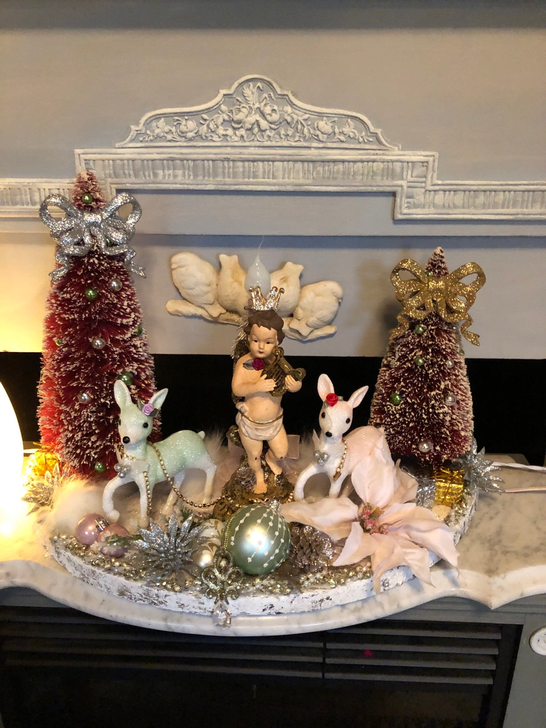 Reduced....large Christmas Vignette, Ooak Hand Made Vignette, Eclectic ...