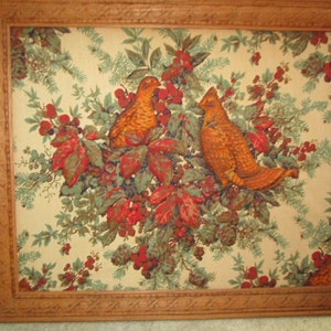 Puffed Fabric Partridge Art, Eclectic Decor, Wall Decor, Fall Decor ...
