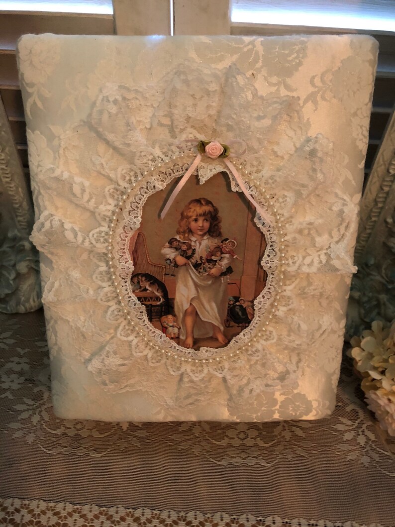 Box, Handmade Lace Storage Box, Vintage Victorian Picture & Pearls - Etsy