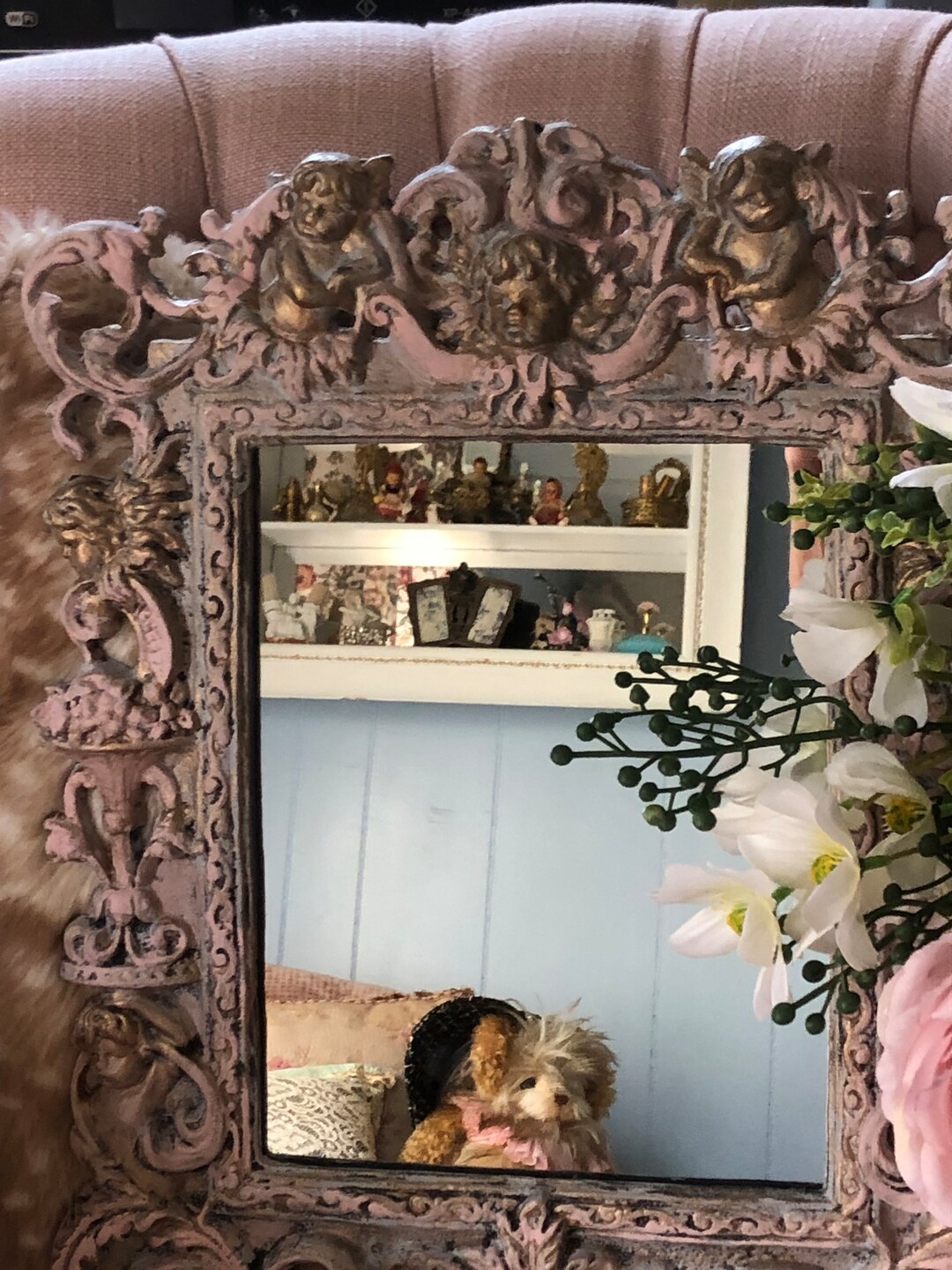 Sale....cast Iron Cherub Mirror Wall Cherub Mirror Ornate - Etsy