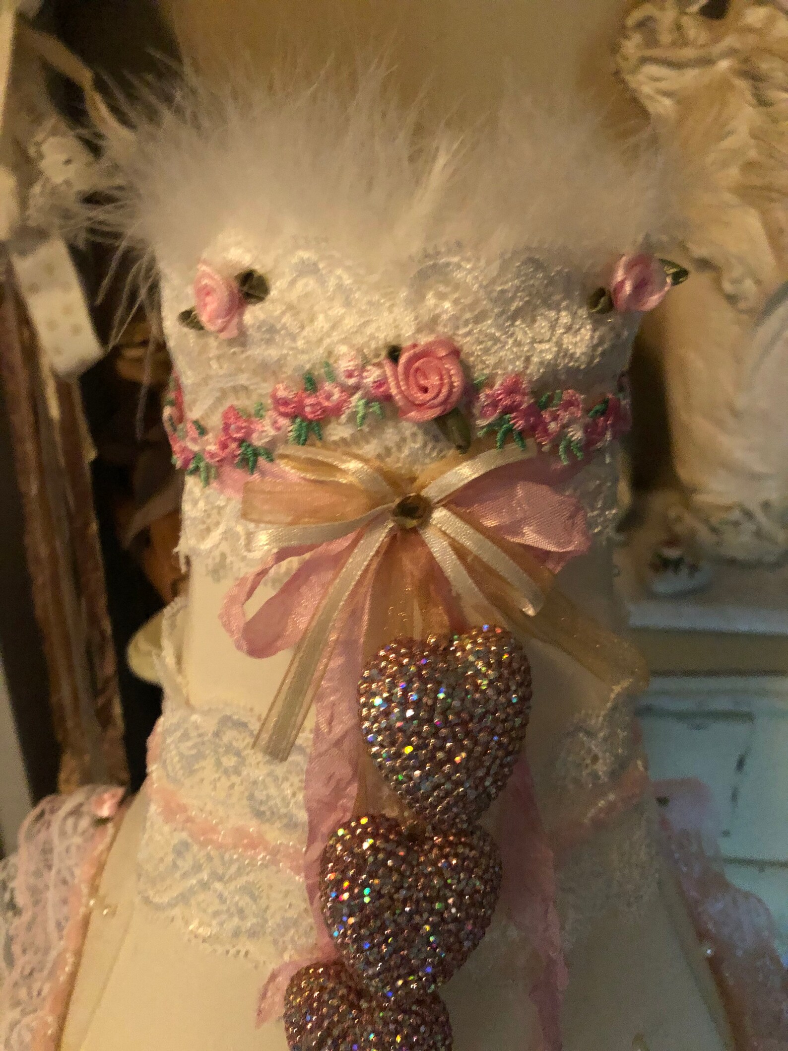 Reduced....romantic Shabby Chic Lamp Pink/white Lamp One of - Etsy