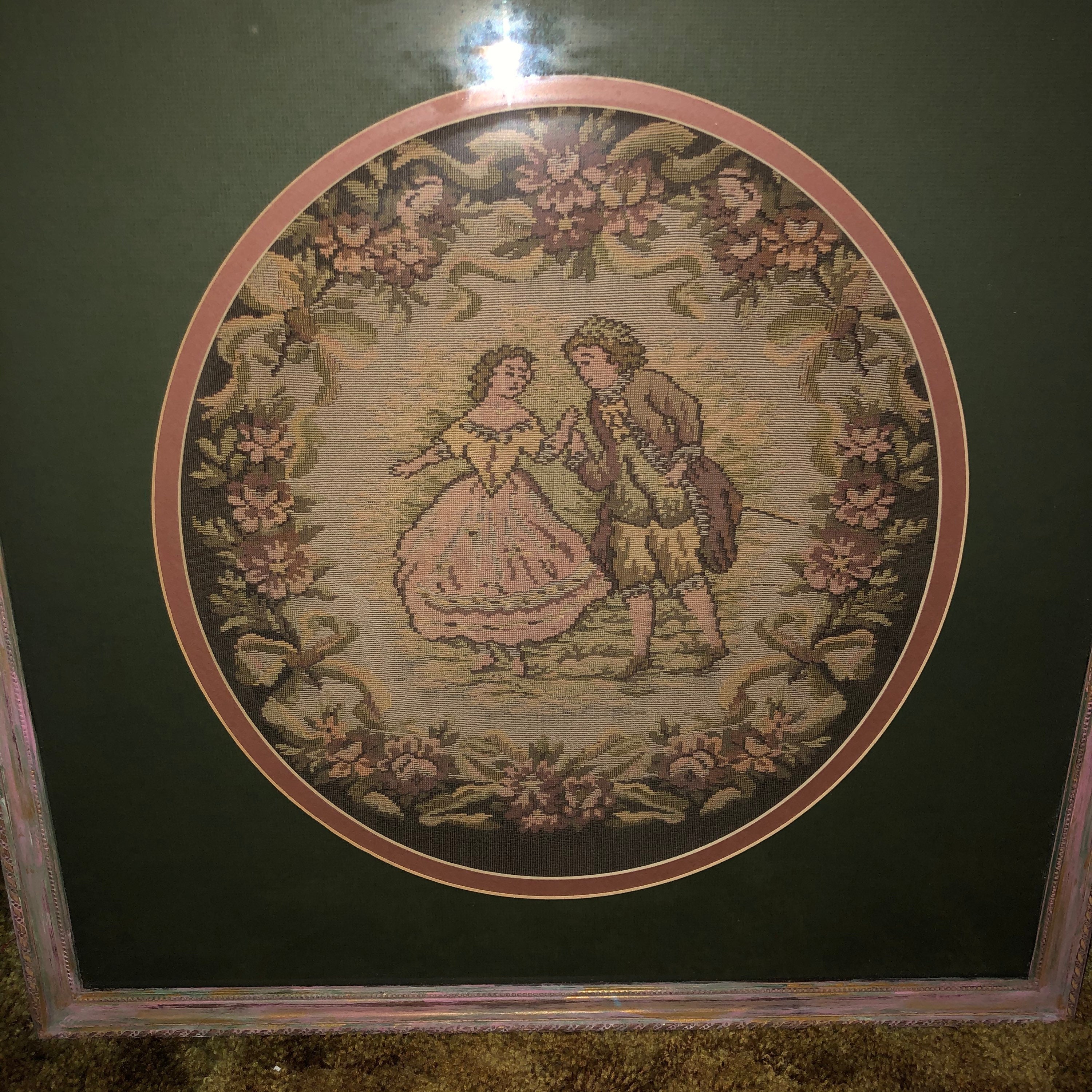 Reduced.....beautiful Vintage Large Framed Tapestry Victorian | Etsy