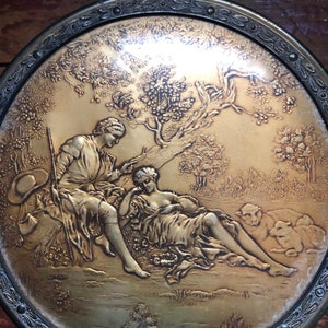 Antique RARE Trinket Box, Victorian Ormolu Trinket Box, Glass Insert ...