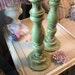 Set of Large Candlesticks Wooden Candle Holders Green - Etsy