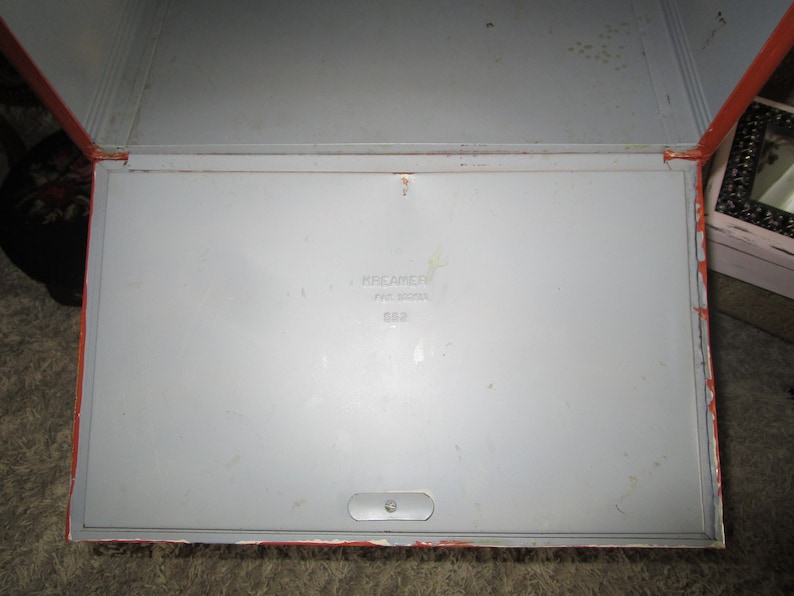 Antique kreamer Tin Country Bread Box Hand - Etsy