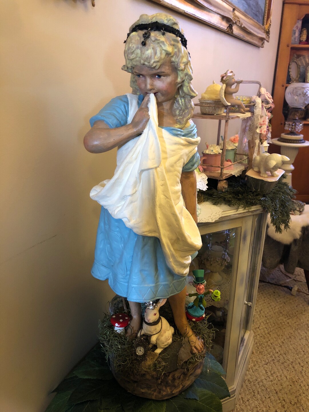 Alice in Wonderland Inspired Statue Lefton Rabbit Vintage - Etsy