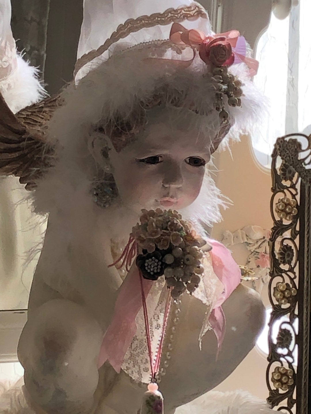 Sale.....large Cherub, Shabby Chic, Angel/cherub Lover,eclectic Angel ...