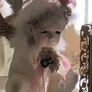 Sale.....large Cherub, Shabby Chic, Angel/cherub Lover,eclectic Angel ...