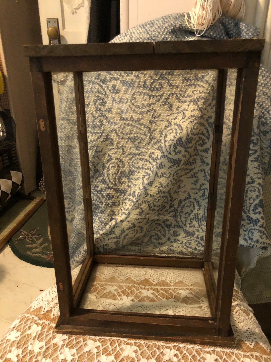 Open Front Display Case Antique Display Case Wood and Glass - Etsy