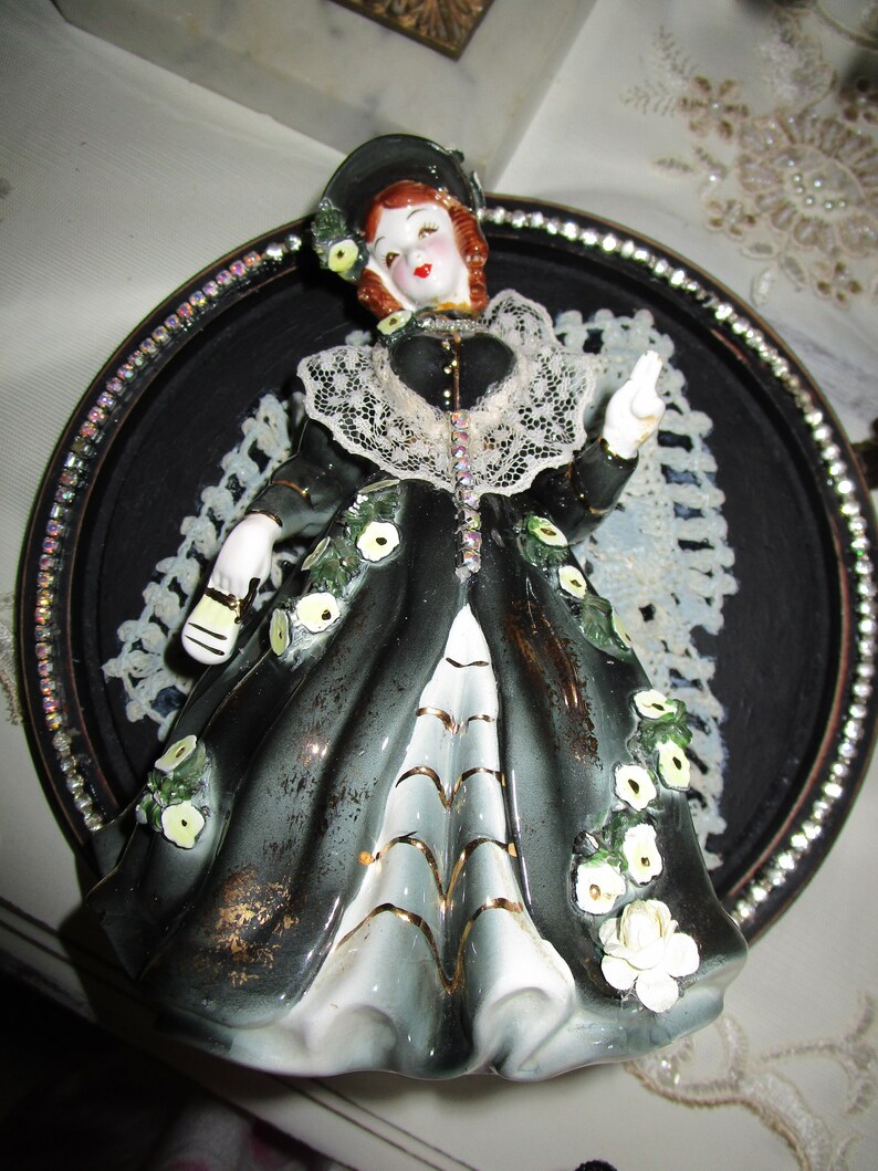 OOAK Re Purposed 1956 Signed Lefton Figurine With Dome Lefton - Etsy