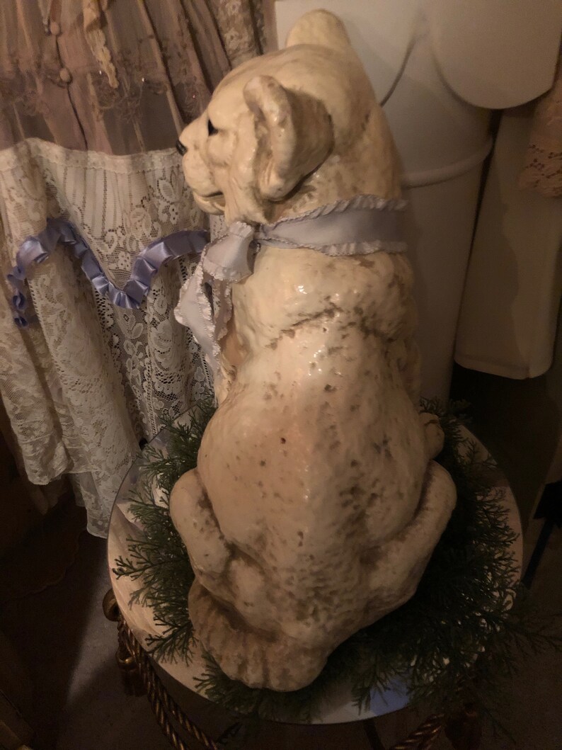 Vintage Chalkware White Tiger Cub Statue: Collectible Cream Decor - Etsy