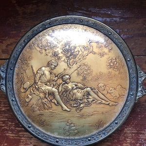 Antique RARE Trinket Box, Victorian Ormolu Trinket Box, Glass Insert ...