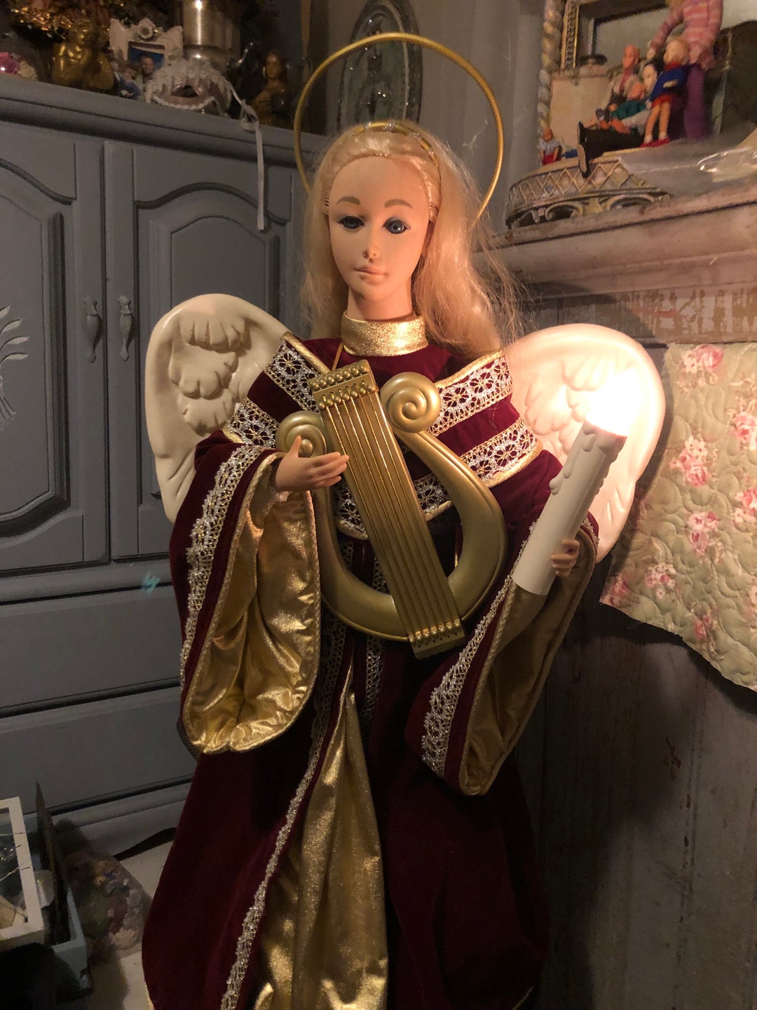 Sale.....large Vintage Moving Angel With Cassette Player, Vintage ...