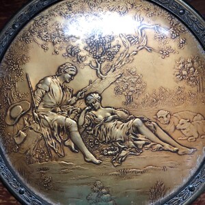 Antique RARE Trinket Box, Victorian Ormolu Trinket Box, Glass Insert ...