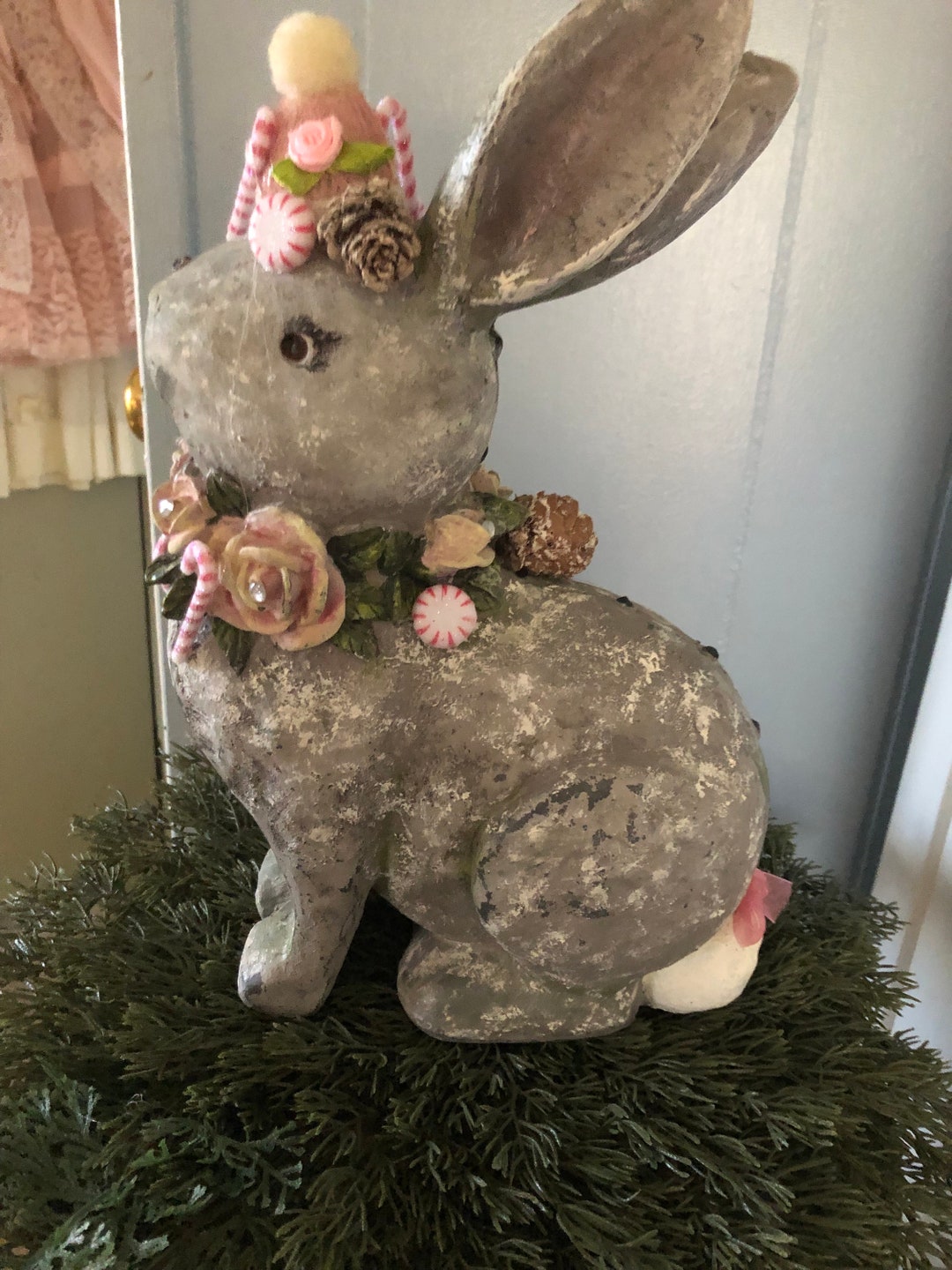Shabby Chic Bunny, Rabbit Collector, One of a Kind Rabbit, Collectible ...