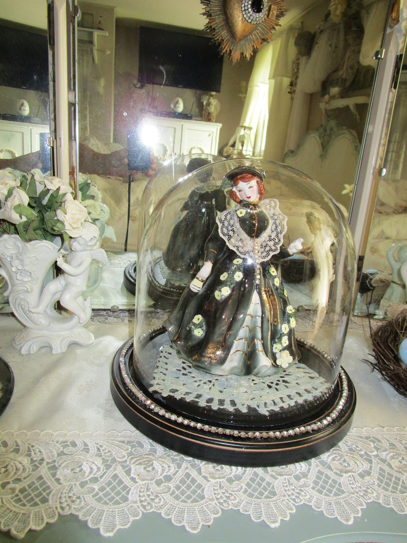 OOAK Re Purposed 1956 Signed Lefton Figurine With Dome Lefton - Etsy