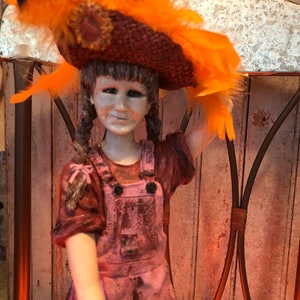 Hand Painted Country Bumpkin Witch Statue, Fall Halloween Decor - Etsy
