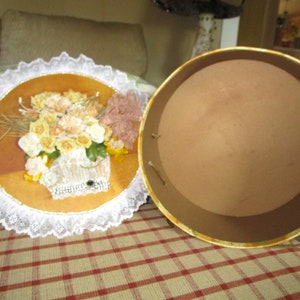 REDUCED.. Yellow Rose Hat Box, Raised Flowers. Raised Yellow Roses ...